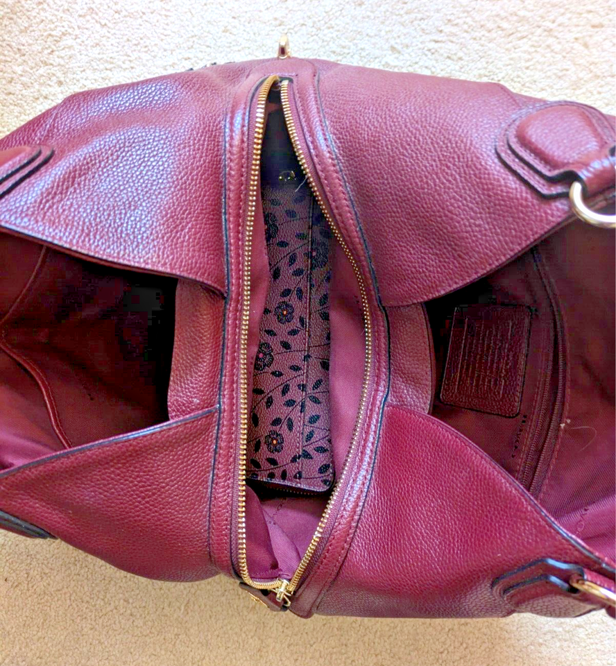 Coach Edie 31 Willow Tea Rose Rivets Burgundy Shoulder Bag and Wallet ...