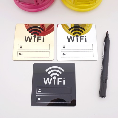 Wifi Signage Mirror Surface Waterproof Wifi Password Sign Sticker ...
