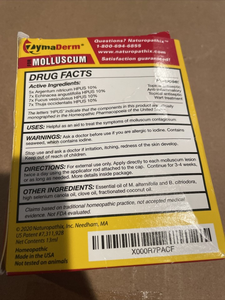 Zymaderm for Molluscm Homeopathic Liquid, Exp. 2027 | eBay