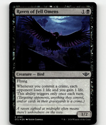 FOIL - MTG Raven of Fell Omens 101 - Outlaws of Thunder Junction | eBay