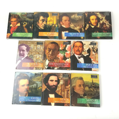 Classic Composers SEALED CD/Info. Book lot: 10 sealed cds of musical ...