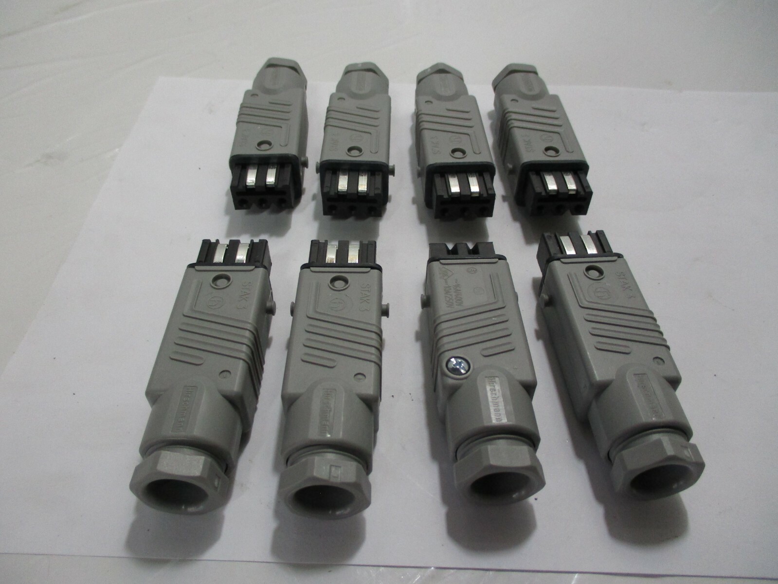 LOT OF 8 Hirschmann Stak 3 932140-106 Cable Socket Plug 16A/400V 10A ...