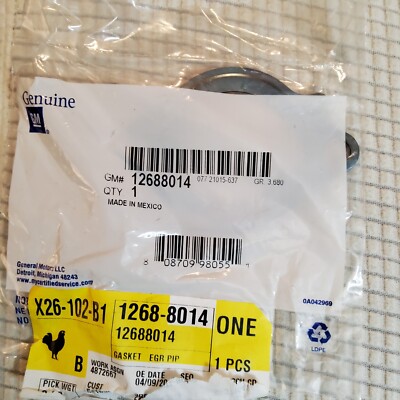 Genuine GM Exhaust Gas Recirculation (EGR) Pipe Gasket 12688014 GM OEM ...