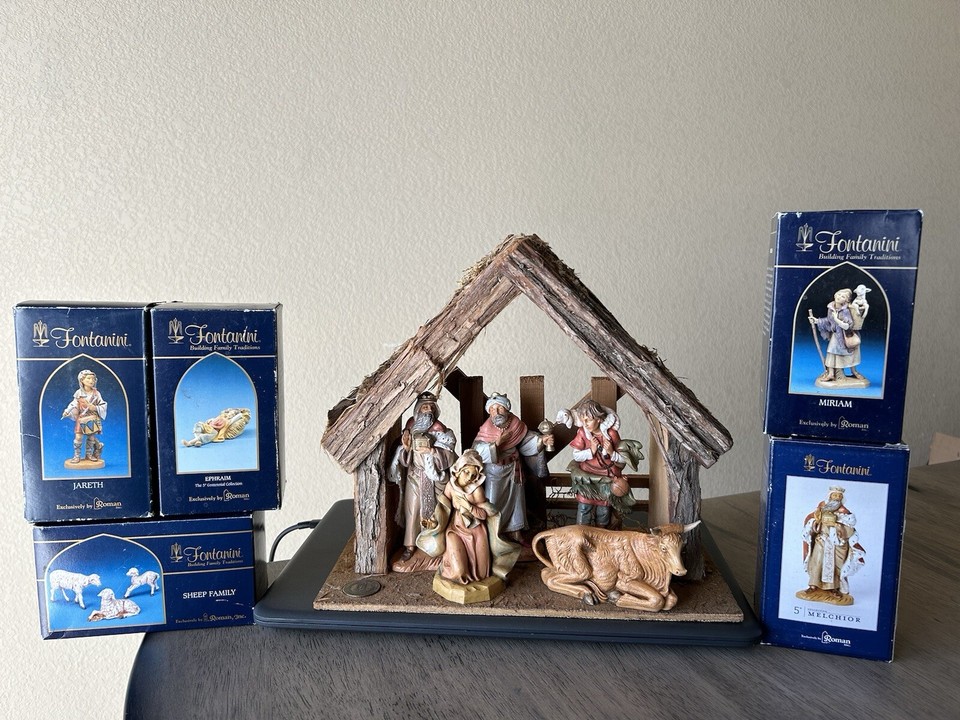 11 Piece FONTANINI Italy NATIVITY SET w/Stable and Figures | eBay