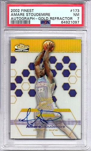 Amare Stoudemire 2002-03 Topps Finest Rookie Auto Gold Refractor RC 17/ ...