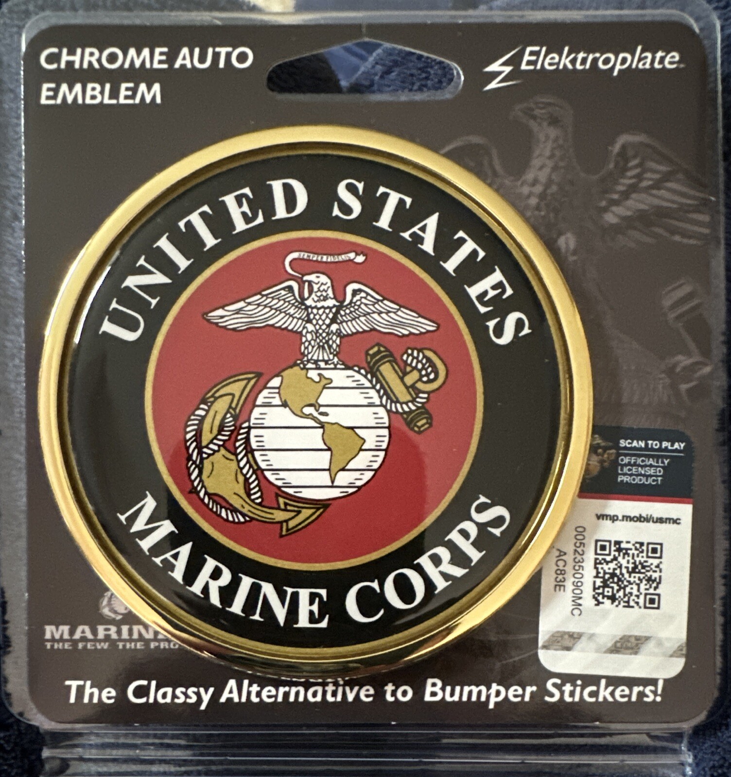 U.S. Marine Corps Seal - USMC 3.5" Chrome Metal Auto Emblem NEW IN ...
