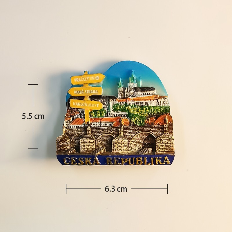Czech Vltava Prague Castle Tourism Memorial 3D Resin Fridge Magnet ...