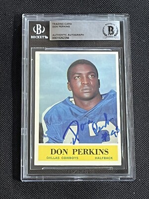 DON PERKINS 1964 PHILADELPHIA SIGNED AUTOGRAPHED CARD COWBOYS BAS ...
