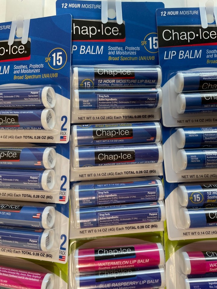 Box of 144 tubes Chap-Ice Lip Balm for Chapped, Dry, or Windburned Lip ...