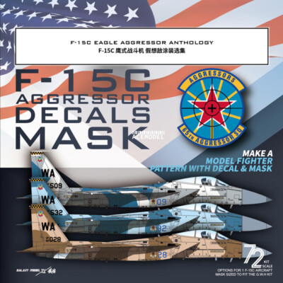 1/72 Scale F-15C Eagle Aggressor Anthology Die-cut Decal Mask for GWH ...