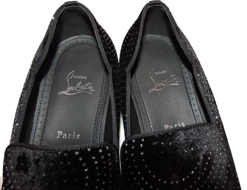 Christian Louboutin Loafers Men's Dandy Chick-Black Crystals Shoes 42 1 ...
