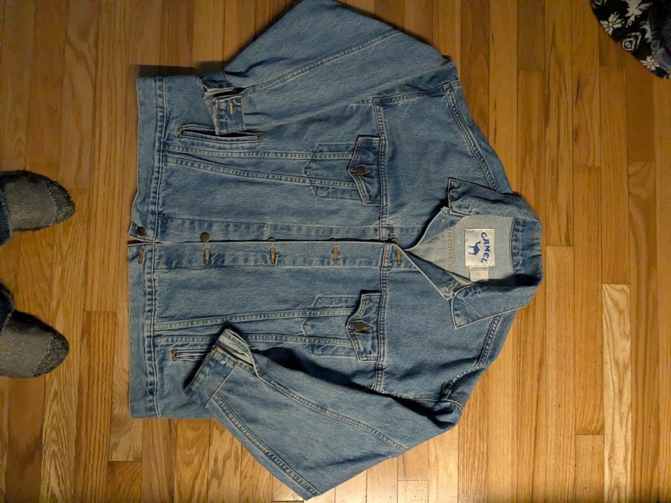 Vintage Joe Camel Cigarettes Joe Cool Biker Jean Denim Trucker Jacket ...
