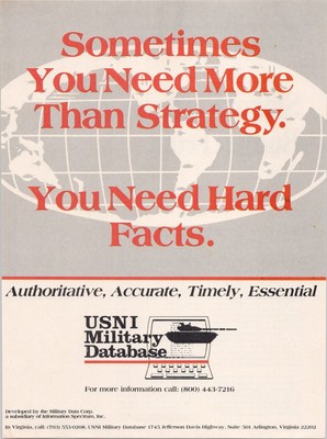 USNI Military Database 1988 Vintage Print Ad Hard Facts Strategy | eBay