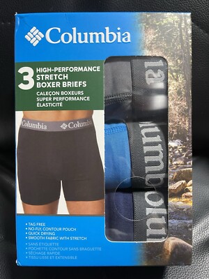 Columbia High-Performance Stretch Boxer Briefs 3-Pack Men's XL 40-42 | eBay
