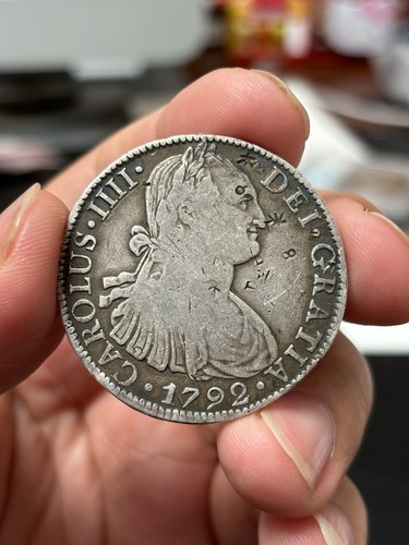 1792 Mo FM Mexico 8 Reales Carlos IIII Chopmarked Spanish Colonial ...