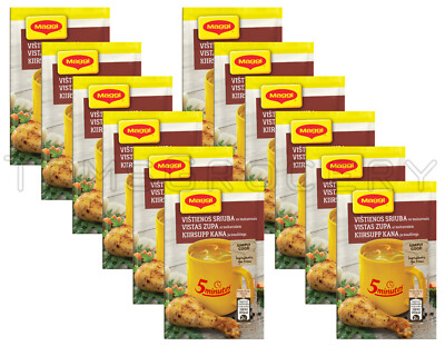 12 MAGGI Instant Soup Packs Chicken with Noodles Flavor Quick ...