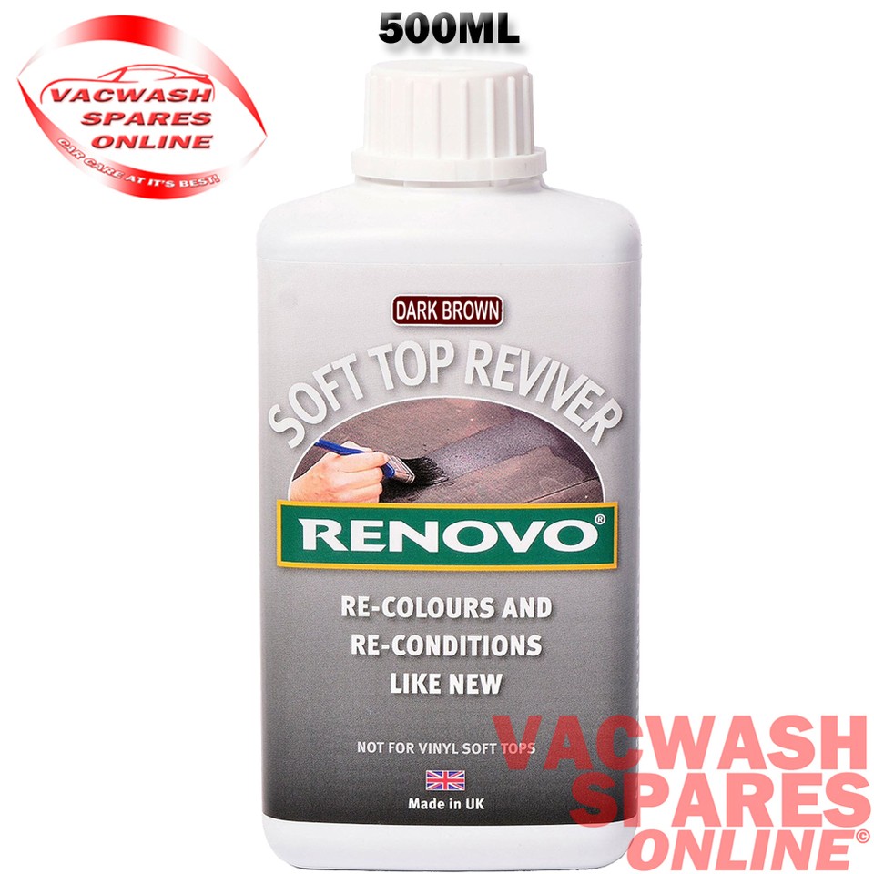 RENOVO DARK BROWN SOFT TOP REVIVER KIT CLEANER - COLOUR - WATER & UV ...