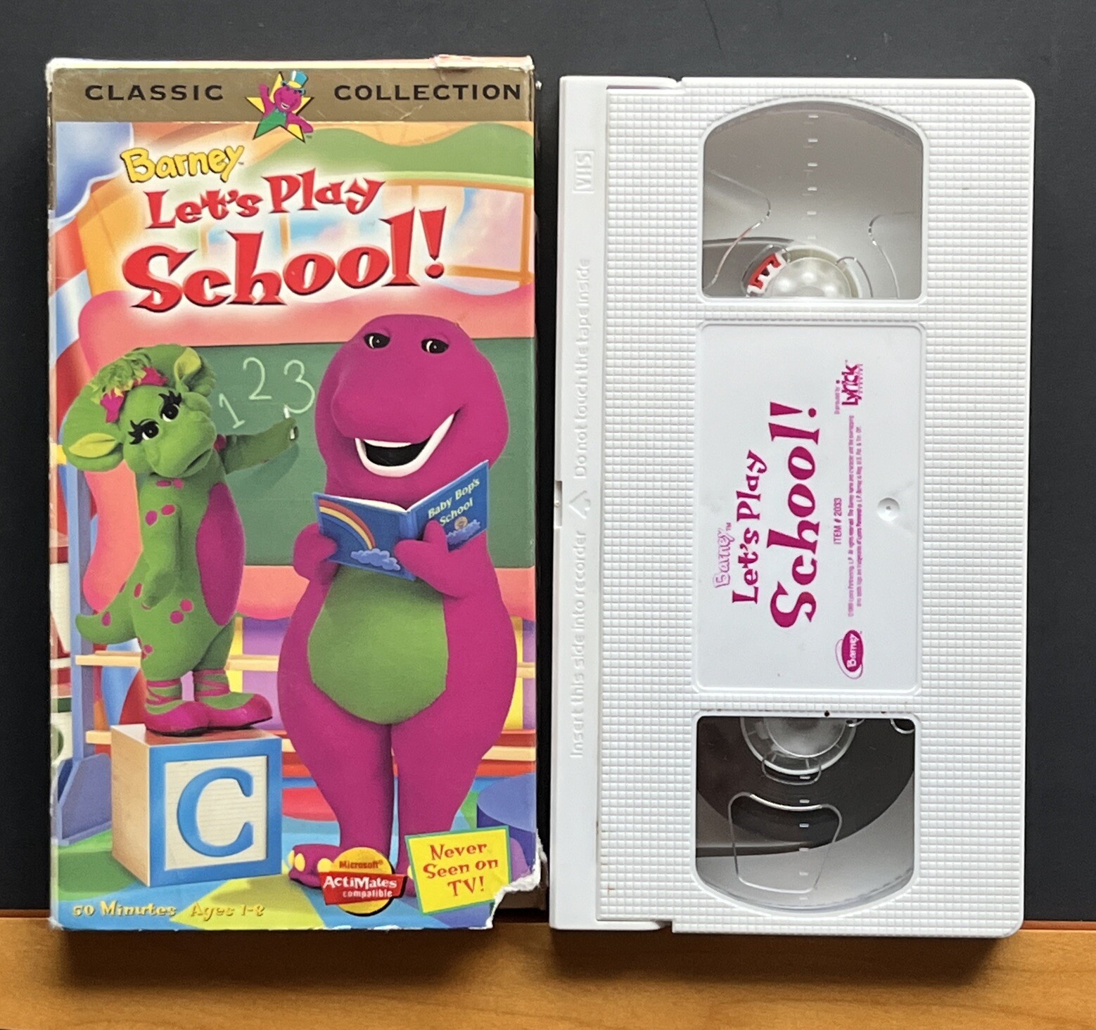Barney’s Let’s Play School! VHS Video Tape Classic ABC’s 123’s Sing ...