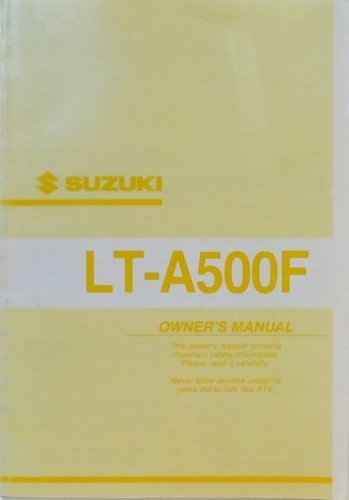 OEM SUZUKI LT-A500F OWNER MANUAL Printed 2001 ATV 99011-03G50-03A | eBay