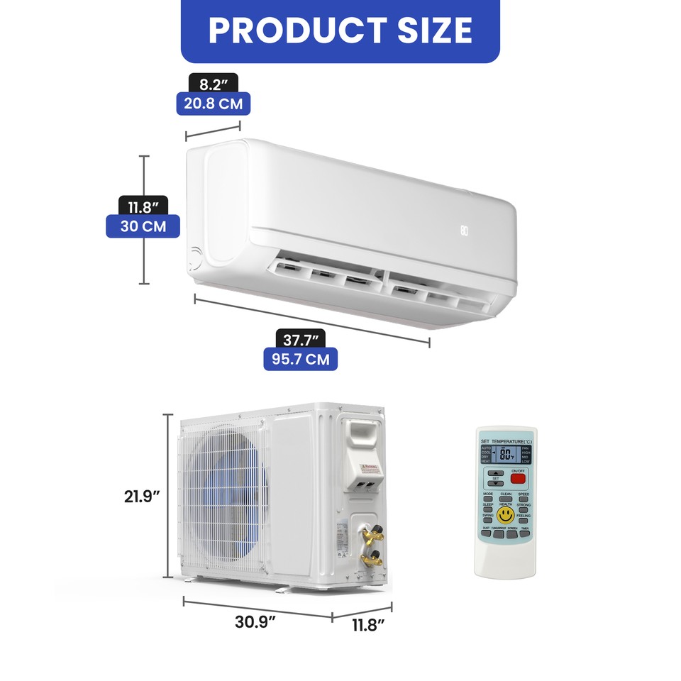 18000 BTU Mini Split Air Conditioner COOL HEAT PUMP Wifi System Ductless Kit | eBay