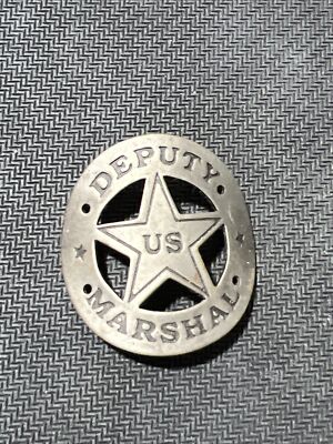 Deputy US Marshal Peacemaker curved brass gun grip butt tag badge | eBay