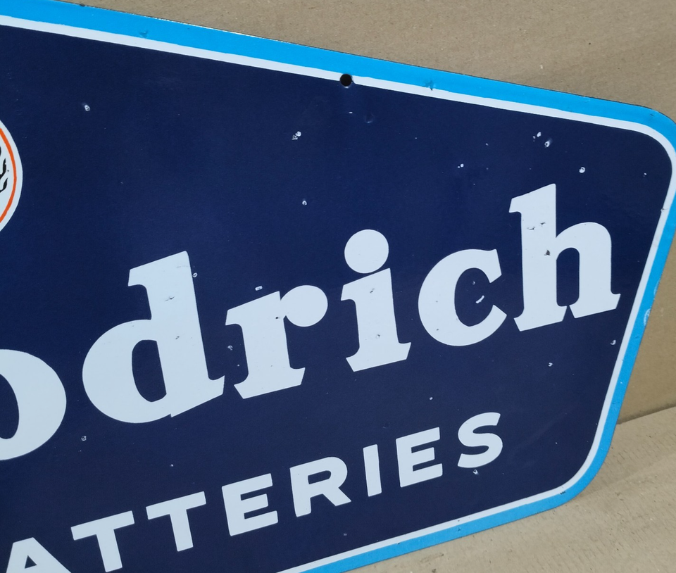 B.F Goodrich Tires Batteries Porcelain Enamel Sign 40 x 18 Inches 2 ...