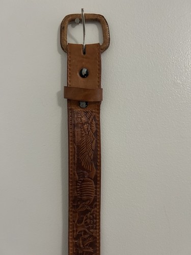 Cindilo Leather Belt Vintage Size 38 Hand-Tooled Cowboy Western Mens ...