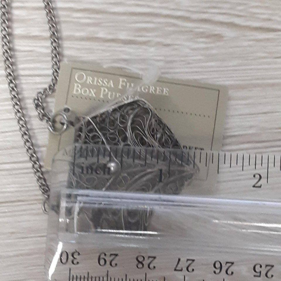 Vintage Orissa Filigree Miniature Box Purse Handmade wire India Open ...