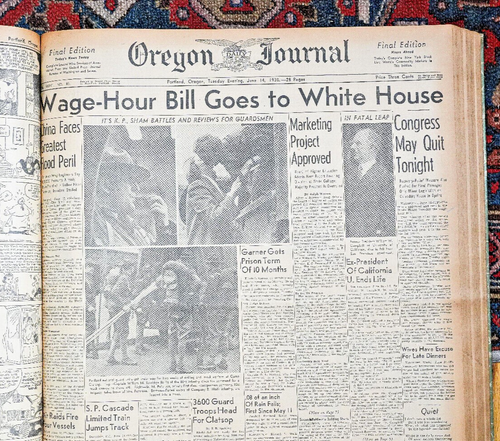 Large Antique Book History Oregon Journal Portland Newspaper ...
