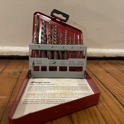 USED, SNAP ON TOOLS LEFT HAND EXTRACTOR & DRILL SET , PART#EXDL10 | eBay