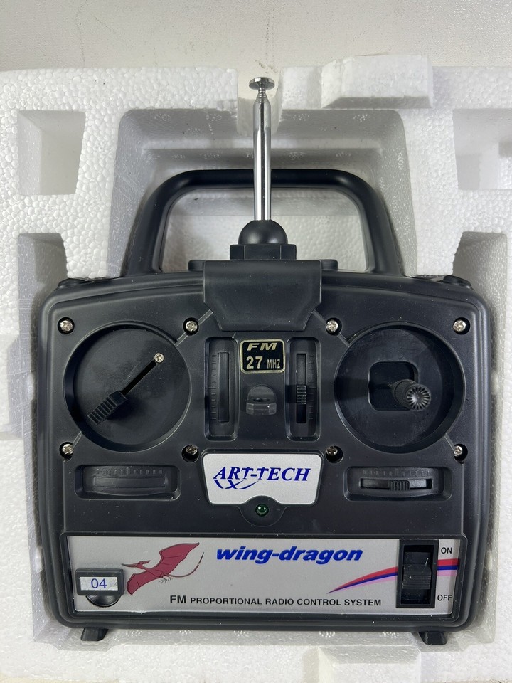 27 Mhz 4 Channel transmitter controller ART TECH W/ Receiver WING ...