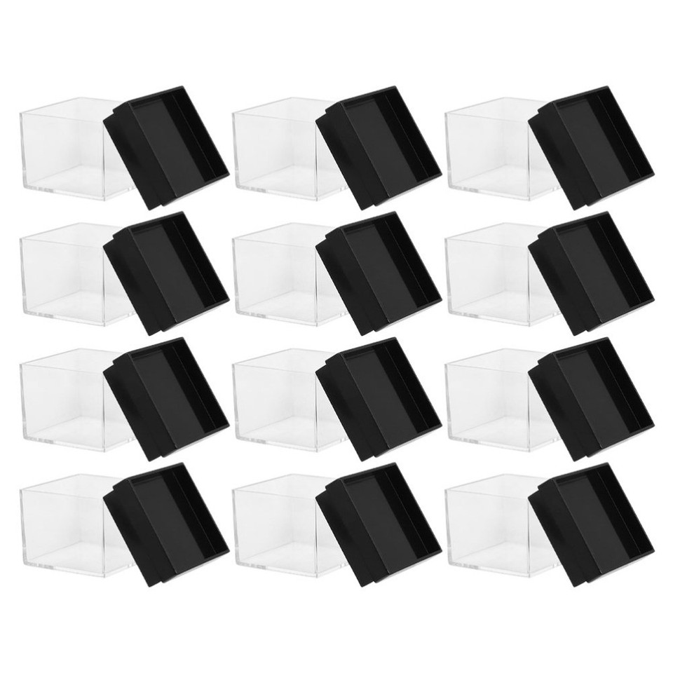 2 Count Plastic Box Small Clear Specimen Boxes Rock Collection Display ...