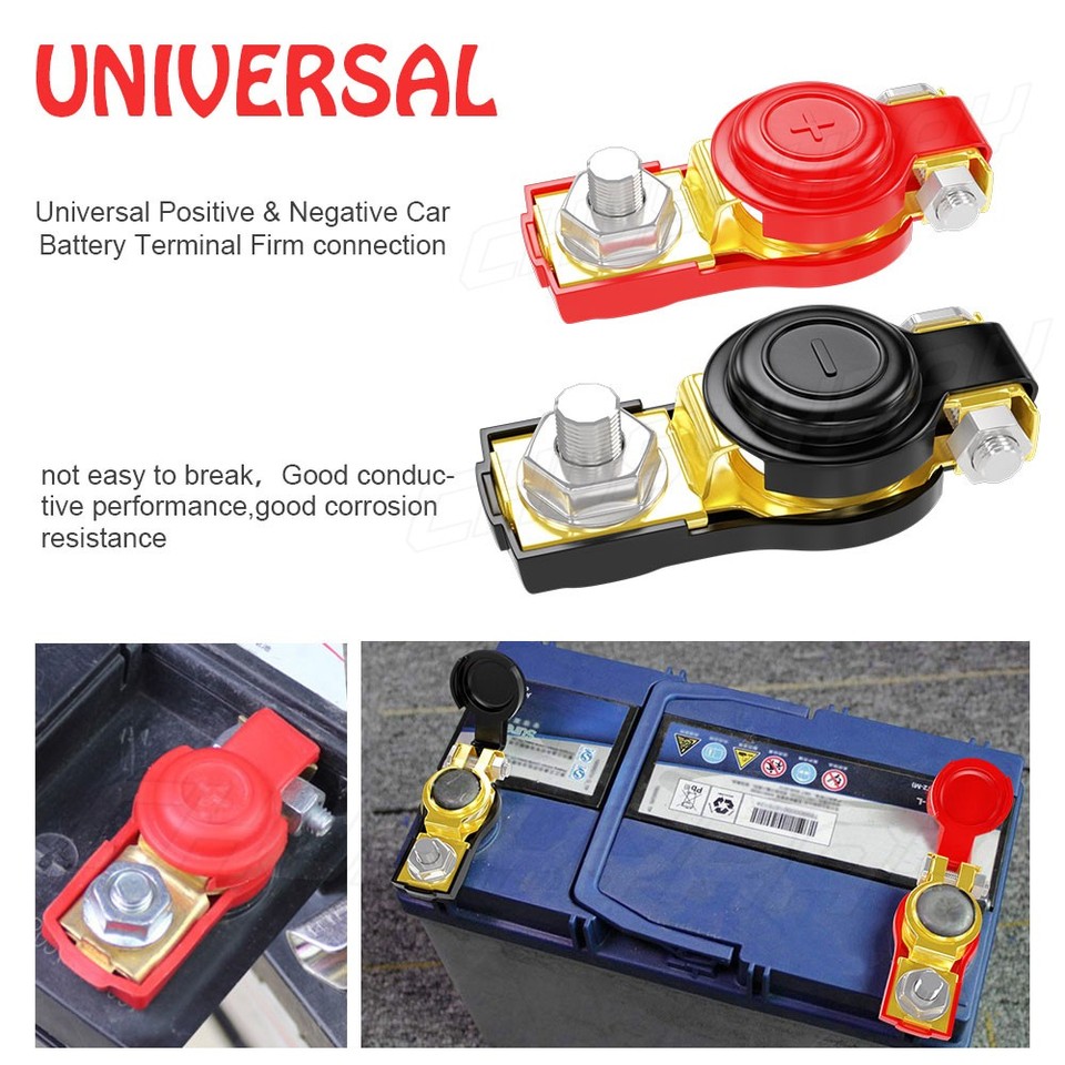 NEW Battery Terminals Cable Ends Connector Clamp Negative Positive FIT ...