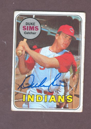 DUKE SIMS 1969 TOPPS SIGNED AUTOGRAPHED CARD #414 INDIANS | eBay
