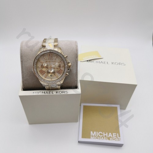 Michael Kors MK6157 Wren Gold Tone Crystal Pave Chronograph Quartz ...