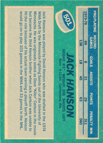 JACK HANSON SLAP SHOT B### BUY 5 GET 1 FREE ### 30% OFF 12 OR MORE | eBay