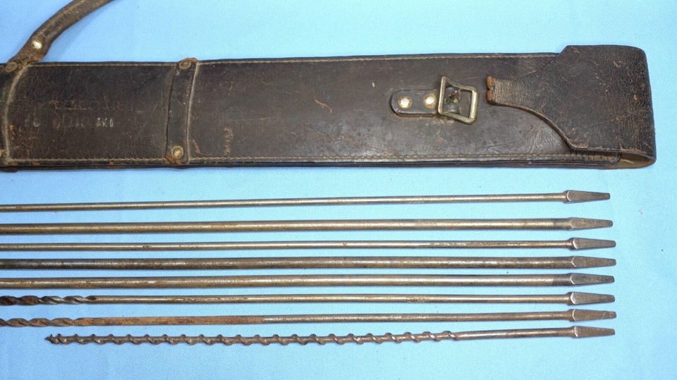 Vintage Bell System Lineman's Leather Auger Drill 8 Bit Set Tool Case ...