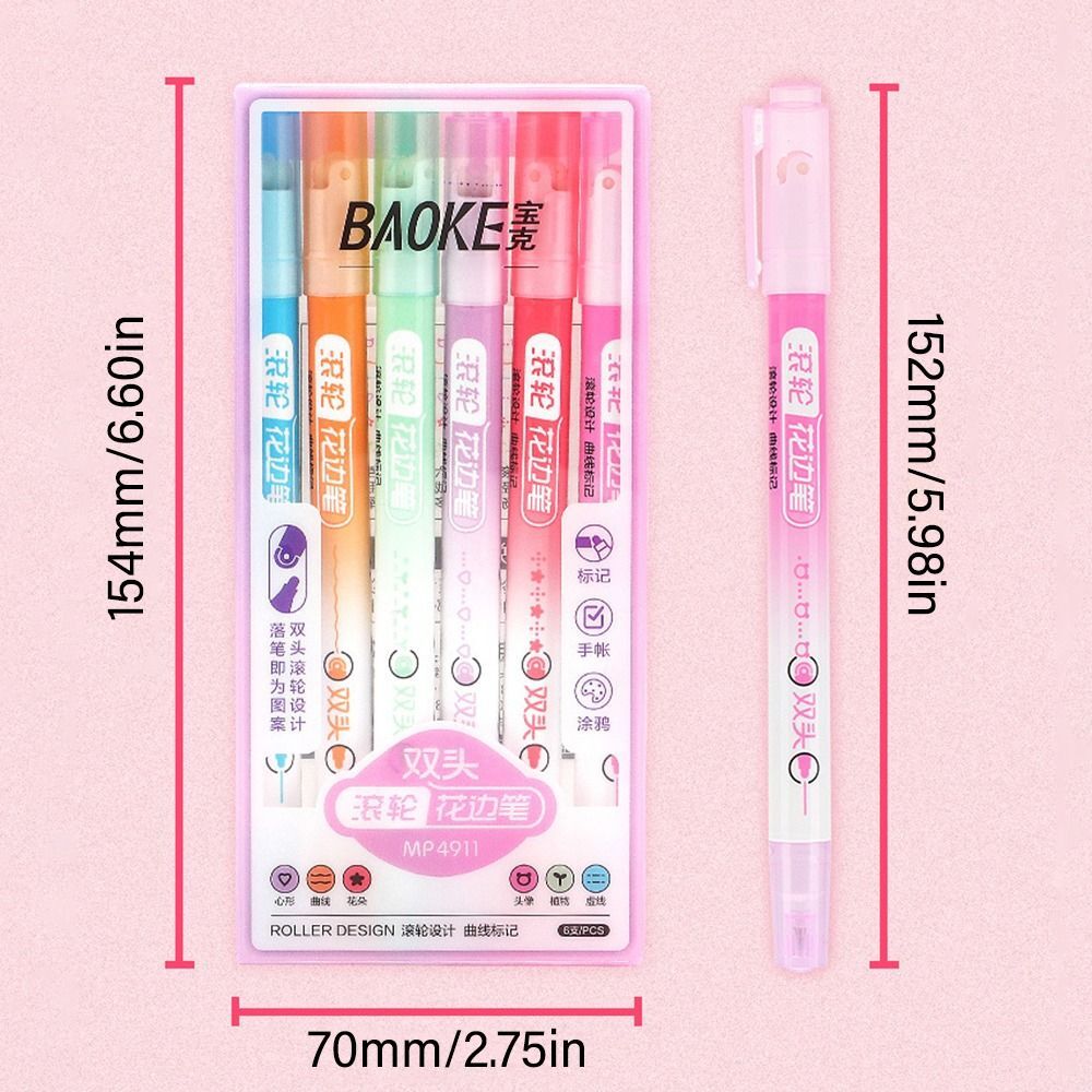 Multiple Shapes Integrated Color Graffiti Highlighter Curve Marker Pen ...