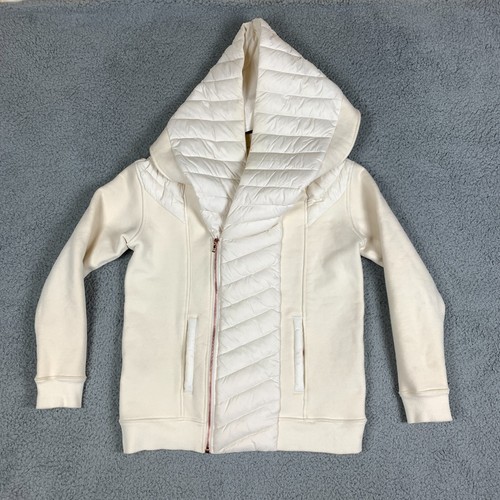 Kit and Ace Liberty French Terry Puffer Jacket Ivory Down Cotton ...