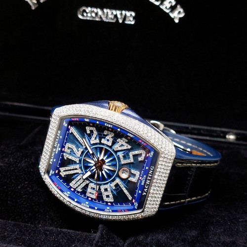 Franck Muller 2 Tone Diamond Numeral Set Blue Vanguard Yachting REF ...