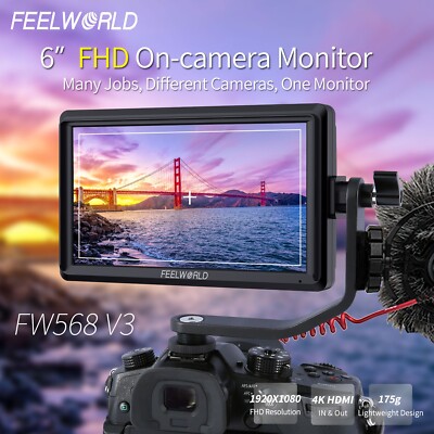 4K HDMI Field Monitor With 3D LUT FEELWORLD FW568 V3 6 Inch Camera ...