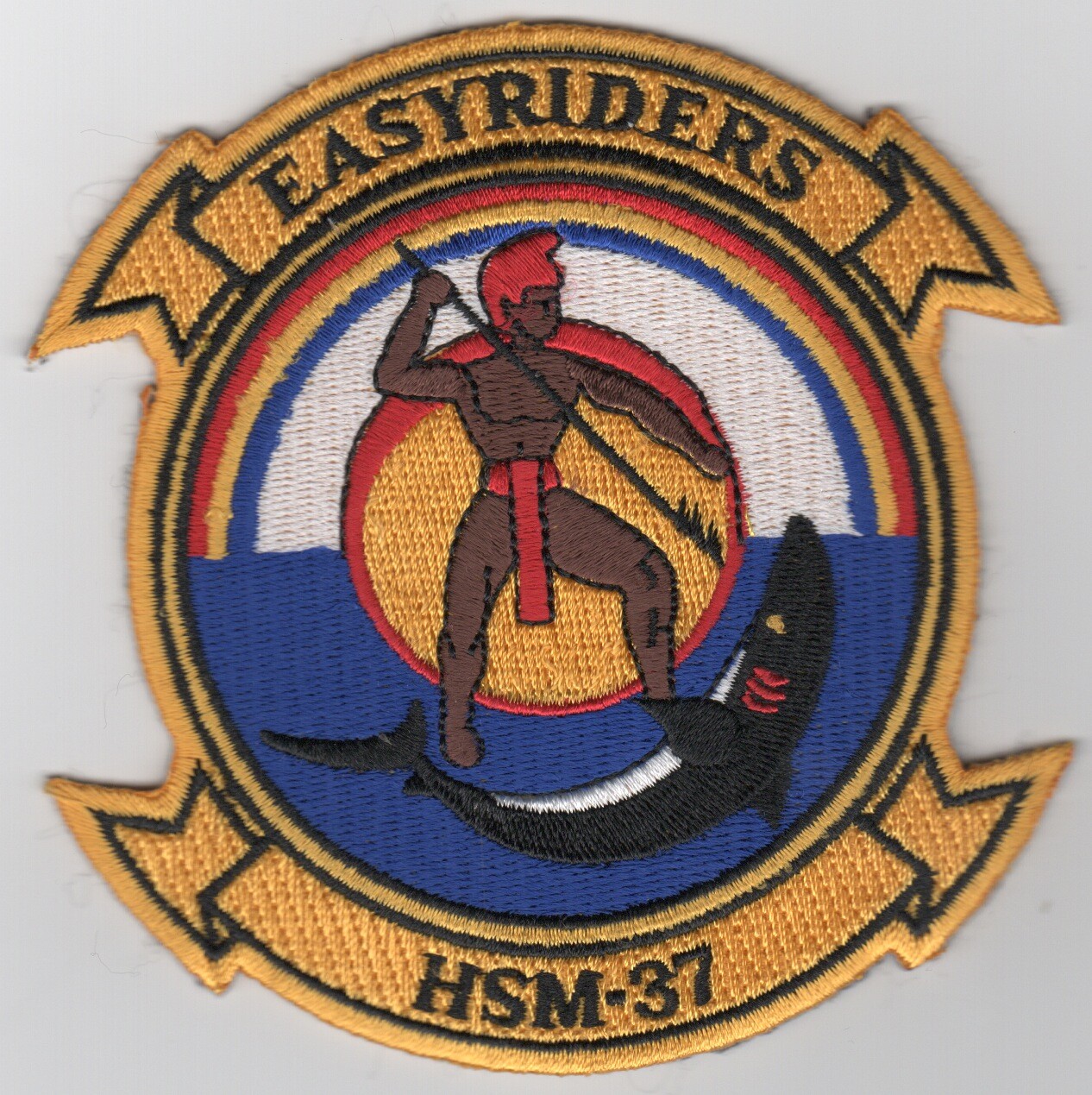 4" NAVY HSM-37 SQUADRON EASYRIDERS BARBERS PT YELLOW MILITARY ...