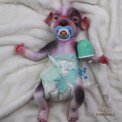 COSDOLL 13.7" Full Silicone Reborn Baby Dog Reborn Puppies Handmade ...