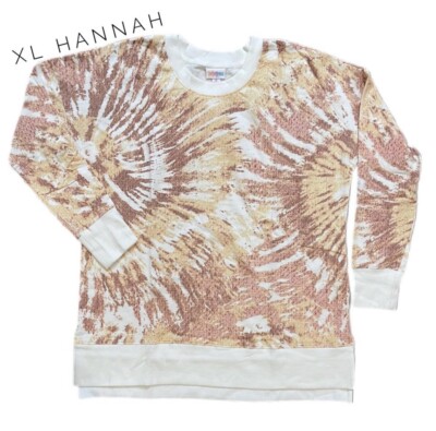 NWT LuLaRoe XLG HANNAH SWEAT SHIRT GORGEOUS MARBLE DESIGN FALL COLORS ...