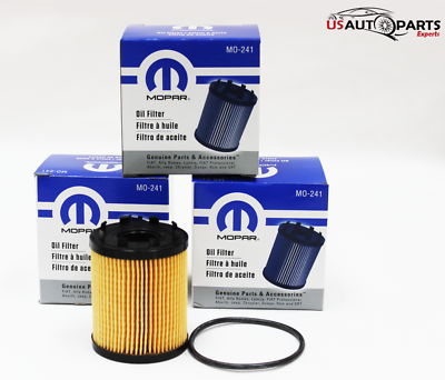 Mopar-Oil Filter- 068102241AA -Fiat 500 Dodge Dart 1.4L -Set of 3 - OE ...