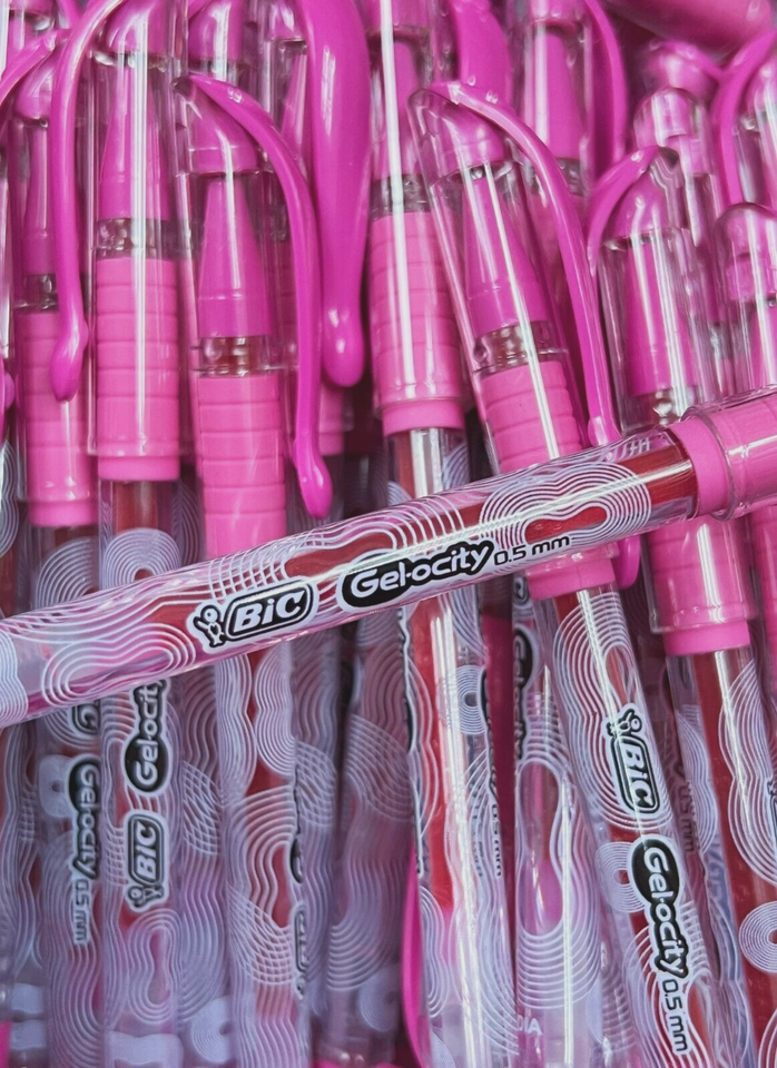 30 BIC Gelocity Stic Gel Pens 0.5mm FINE Point Pen Pink NEW 30 Count | eBay
