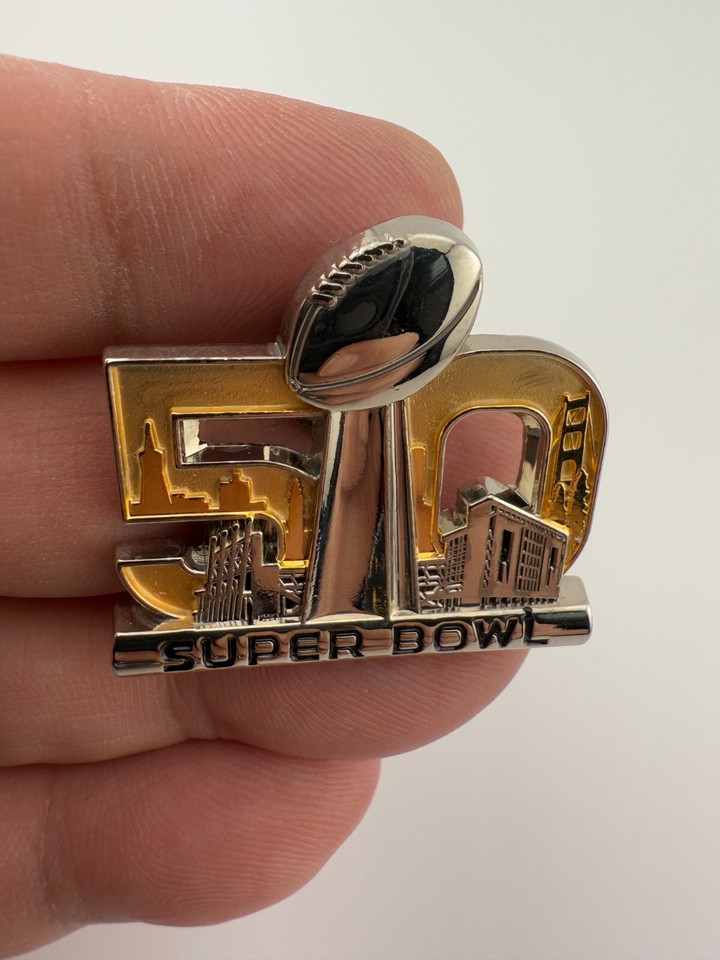 Super Bowl 50 Logo Pin featuring Lombardi Trophy, San Francisco, Levis ...