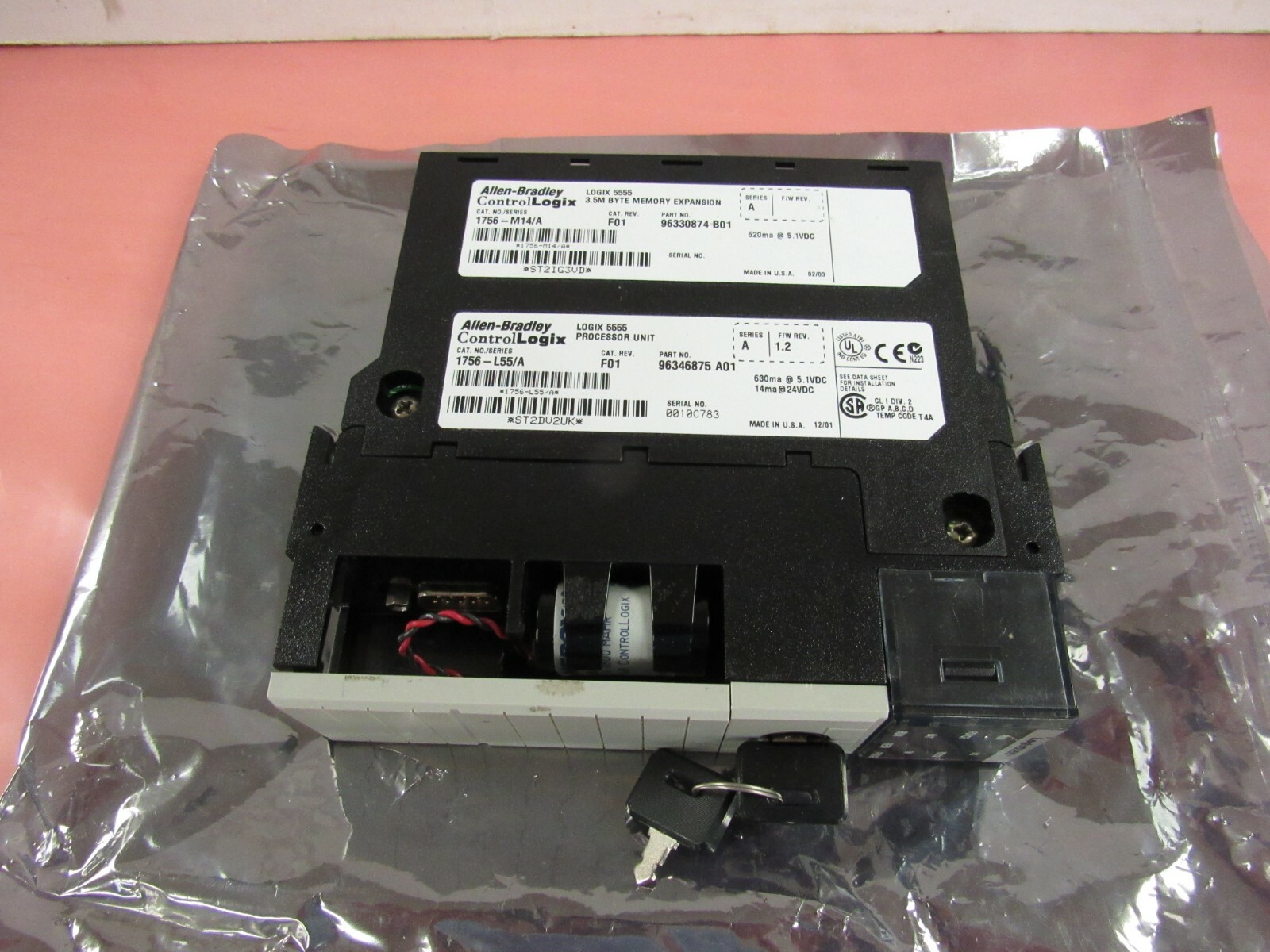 ALLEN BRADLEY 1756-L55M14 LOGIX 5555 PROCESSOR W/MEMORY SER A REV F01 ...
