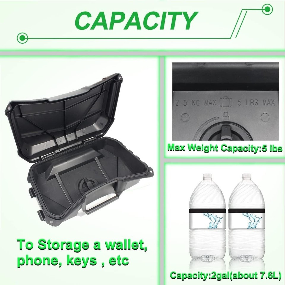 2 Gal Storage Cargo Box Rear Seat for Can-Am Outlander L MAX 6X6 ...