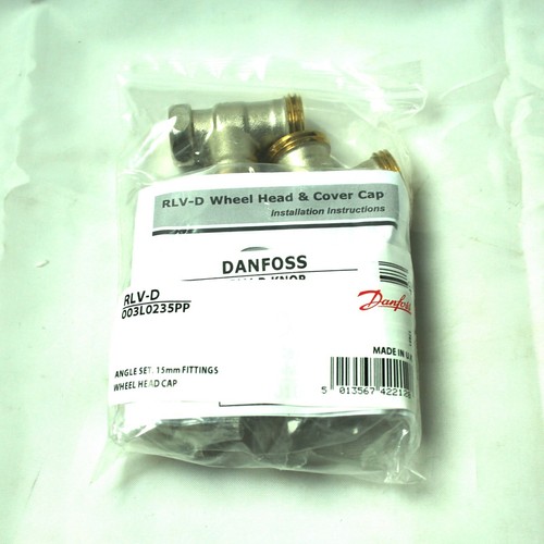 Danfoss RLV-D 003L0235 Angle Set 15mm Fittings Radiator Valve Wheel ...